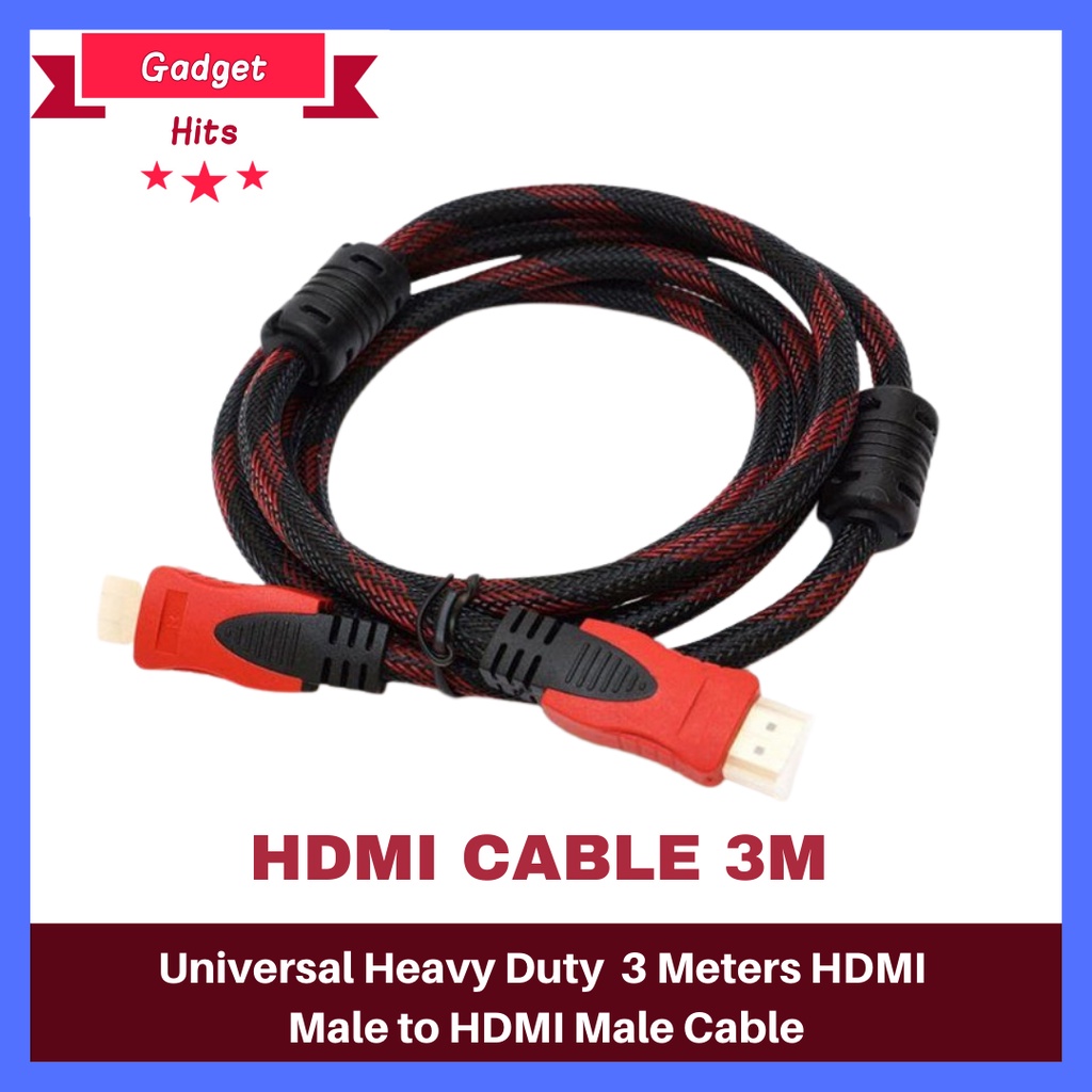 Universal Heavy Duty 3 Meters HDMI Male to HDMI Male Cable | Shopee ...
