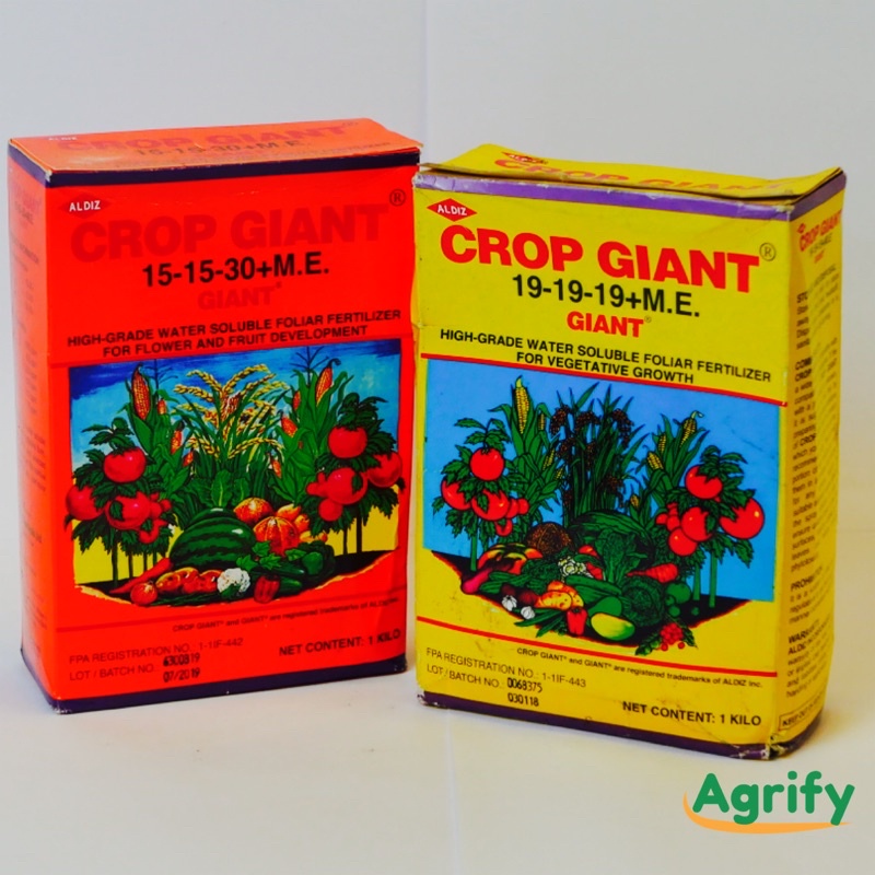 Crop Giant 15-15-30+ME 1KG & Crop Giant 19-19-19+ ME Foliar fertilizer ...