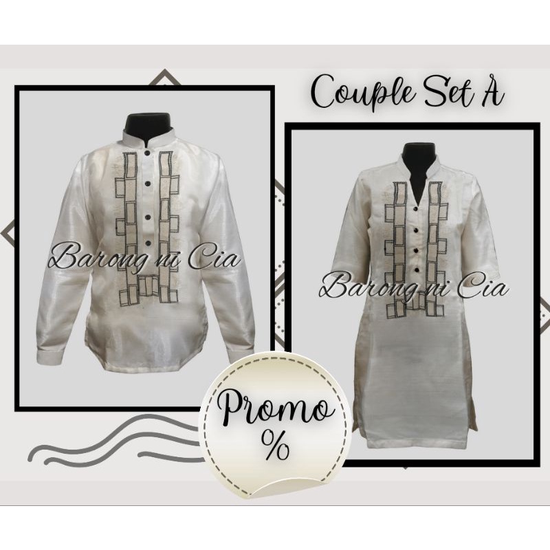 COUPLE BARONG (LADIES BARONG DRESS & BARONG TAGALOG) | Shopee Philippines