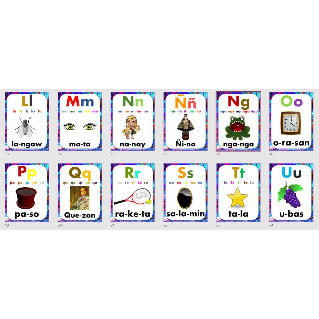 Modern Filipino Alphabet ABAKADA English Alphabet Flashcards Size A6 (1 ...