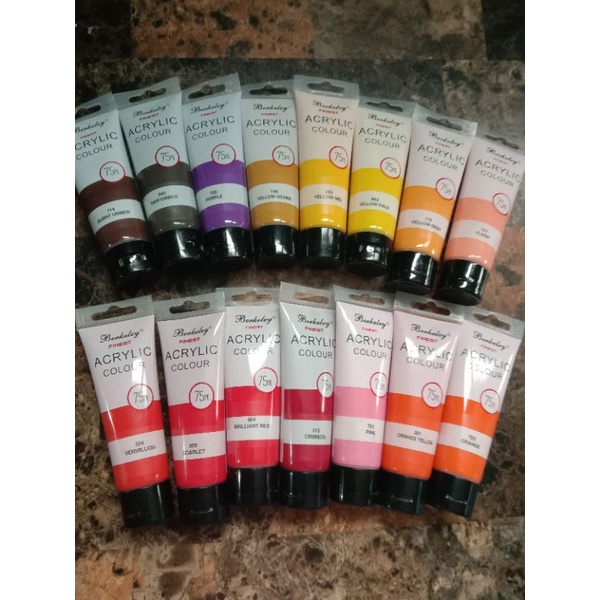 Berkeley Acrylic Paint, Finest Colors,75ml | Shopee Philippines
