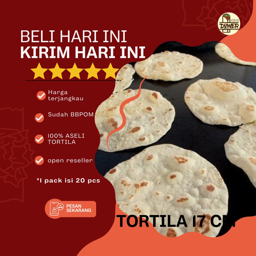 Frozen FOOD Skin KEBAB TORTILA CATERING UK. 17cm For KEBAB Book ...
