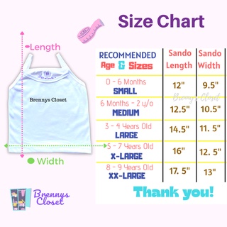 Brennys Closet 3pcs White Plain Spaghetti Sando for Girls 0 to 9 years ...