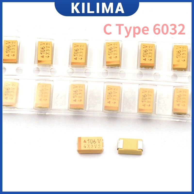 4Pcs/2Pcs C Type 6032 Tantalum Capacitor SMD 16V 10V 25V 35V 100UF 22 ...