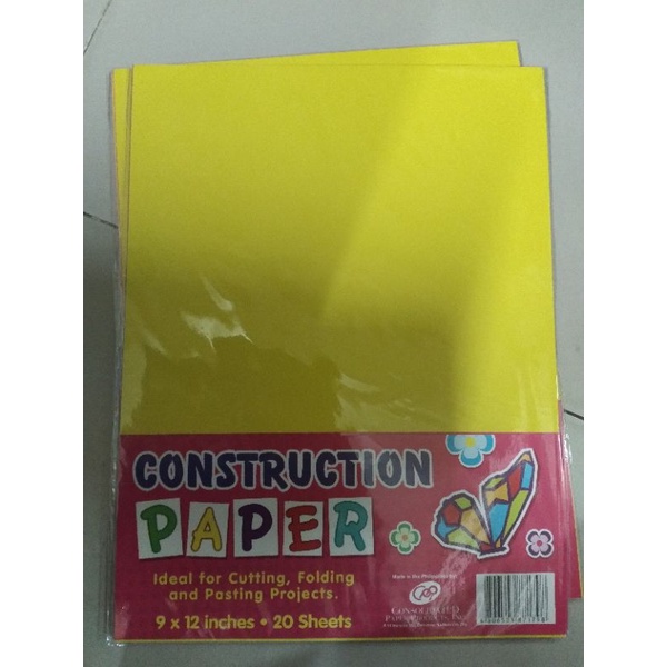 Construction Paper (9 x 12" -- 20sheets) | Shopee Philippines