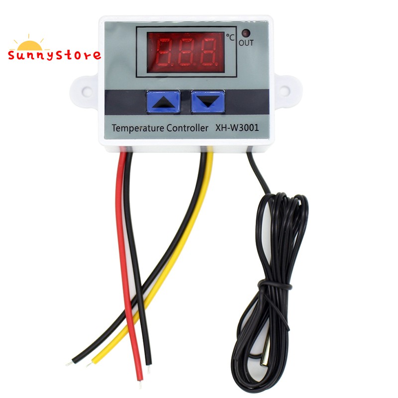 10A AC110-220V Digital LED Temperature Controller XH-W3001 for Incubator Cooling Heating Switch ...