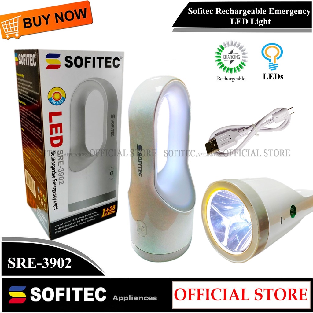 SOFITEC Rechargeable Emergency 3W LED Light Portable Camp Light Night ...