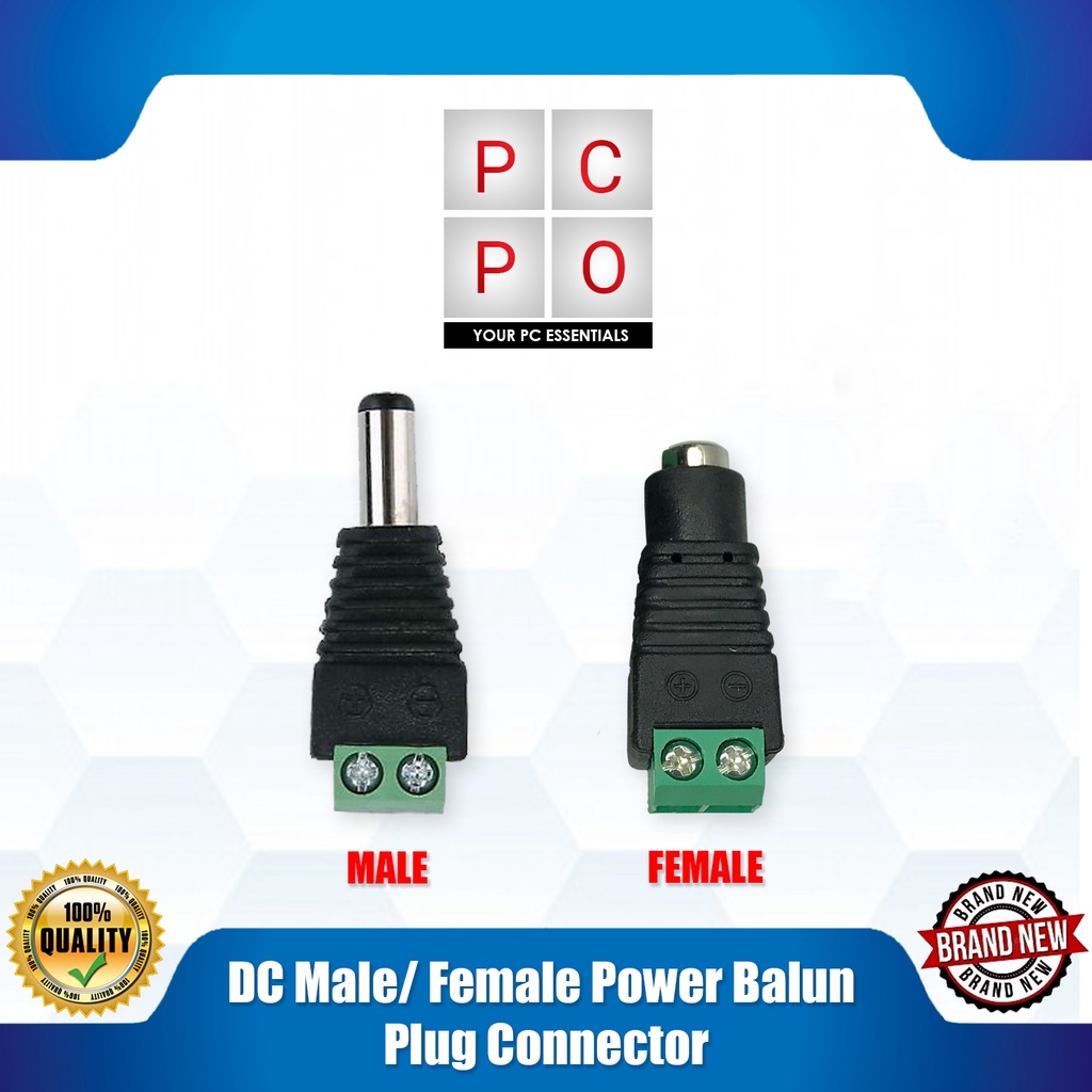 DC Male/ Female Power Balun Plug Connector | Shopee Philippines