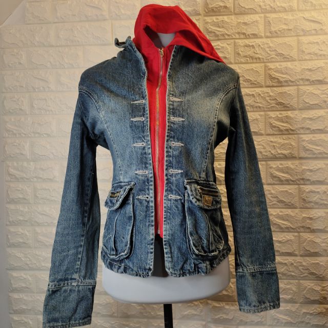 Fashion Denim Jacket with Hood | Shopee Philippines