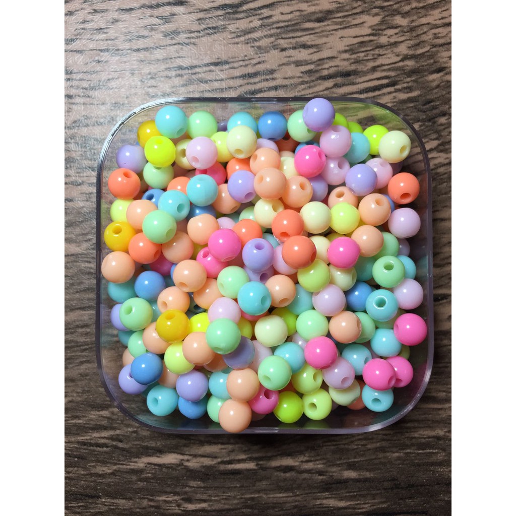 100PCS/50PCS DIY Matte Color 6MM/8MM Acrylic Pastel Beads (RANDOM ...