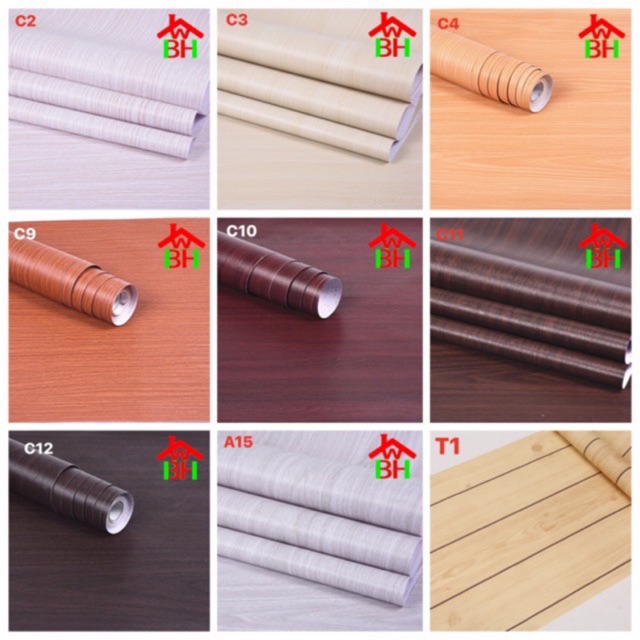 BHW Wallpaper Wood Design PVC Waterproof Self Adhesive Wall Sticker C1 ...