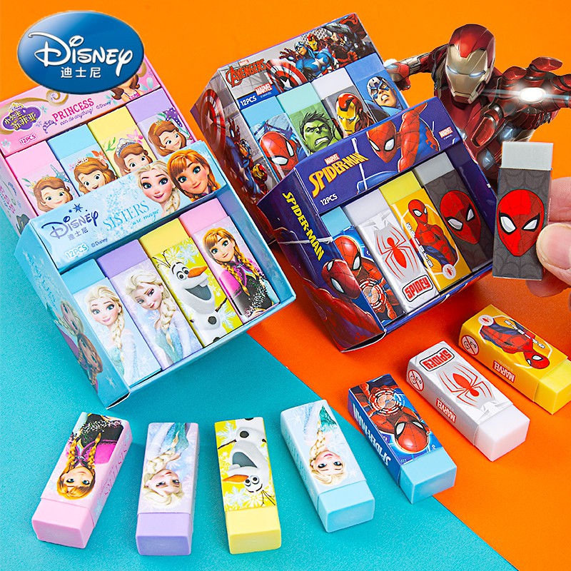 Disney Frozen/ Marvel Spider-Man Cartoon Erasers Colourful Eraser ...