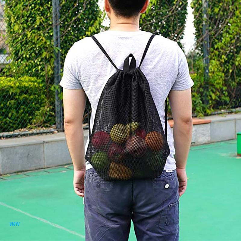 WIN Mesh Drawstring Bag Swim Bag Mesh Swimming Bag Foldable Washable ...
