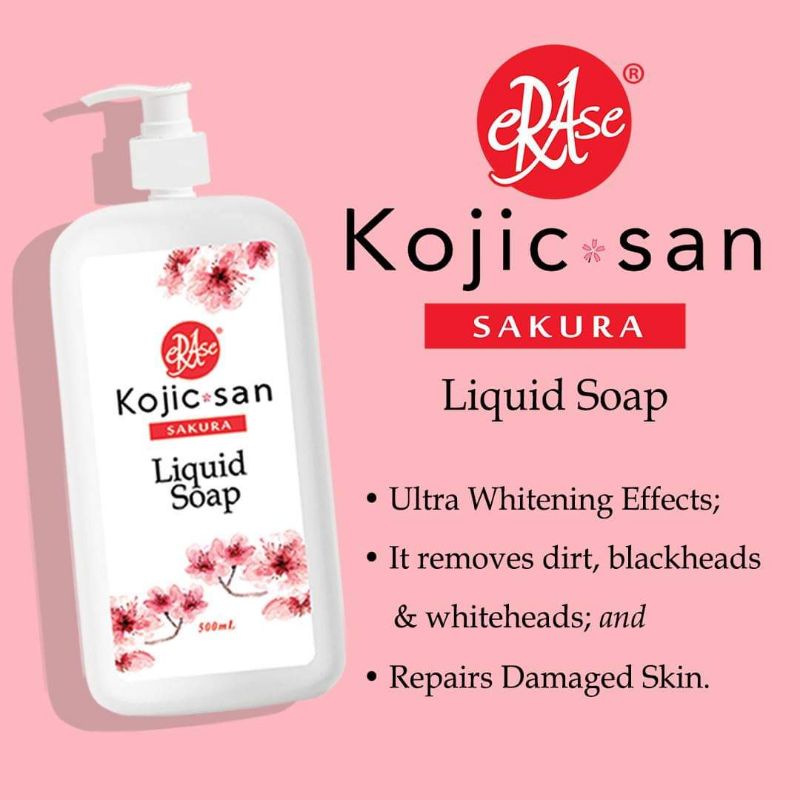 Erase Kojic-san Sakura Liquid Soap (150ml -500ml) | Shopee Philippines