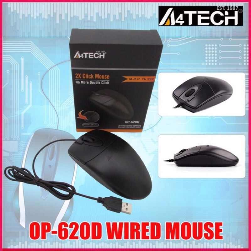 A4TECH OP-620D 2x Click mouse Universal usb wired mouse | Shopee ...