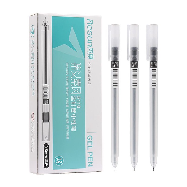 GEL PEN 12pcs/Box Gel Pen 0.5mm Sign Pen Black Ink Stationary Office ...