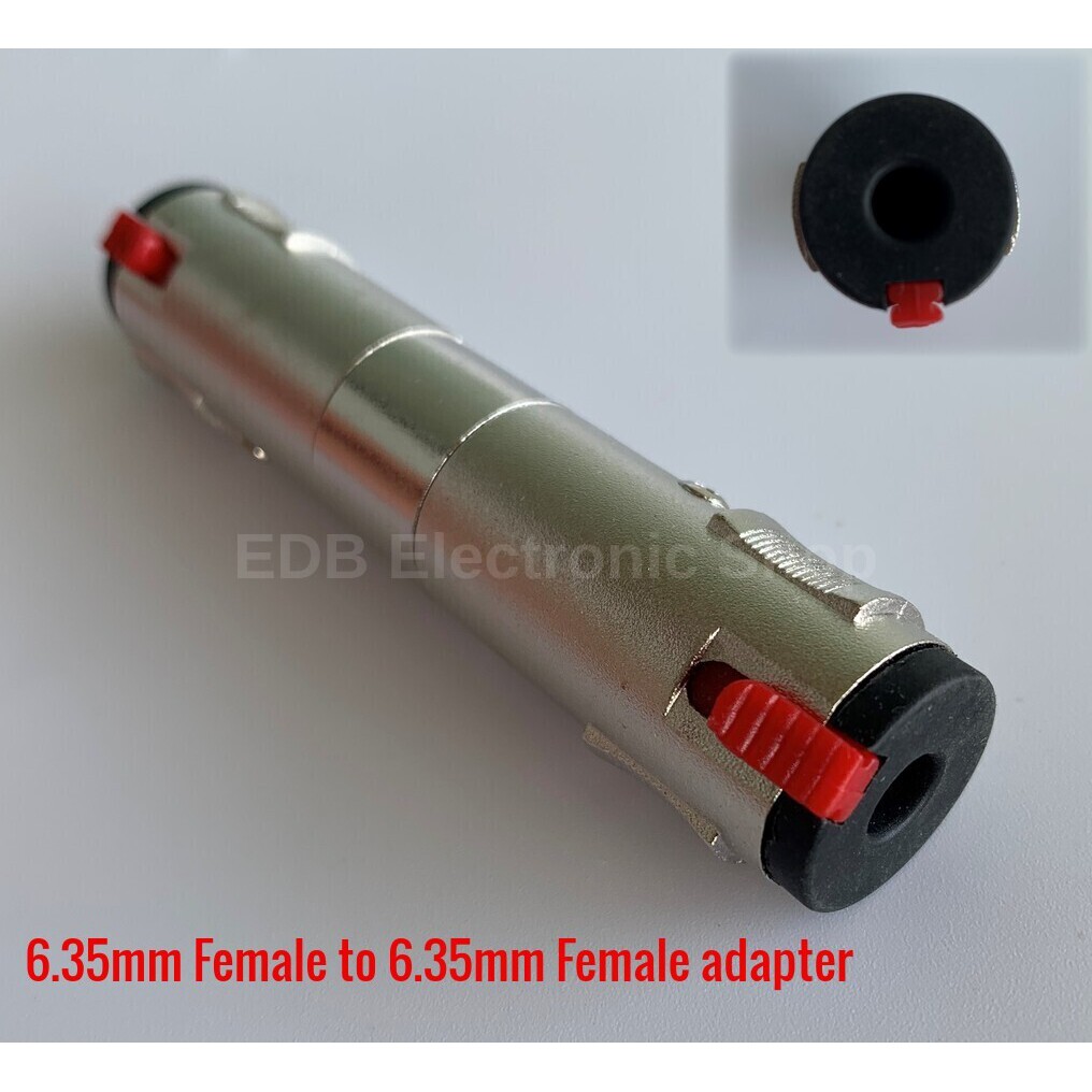 6.35mm Female to 6.35mm Female Mono adapter / PL55 jack to PL-55 Jack ...