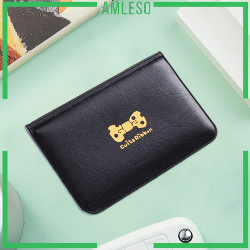 [AMLESO] Men Women Credit Card Holder Slim Leather Wallet, Minimalist ...