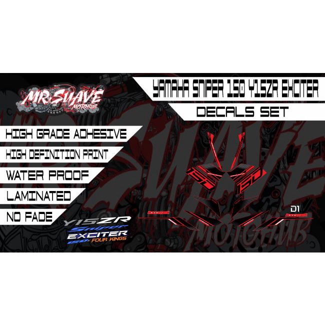 Yamaha Sniper 150 Y15ZR Exciter Decals Set P1 | Shopee Philippines