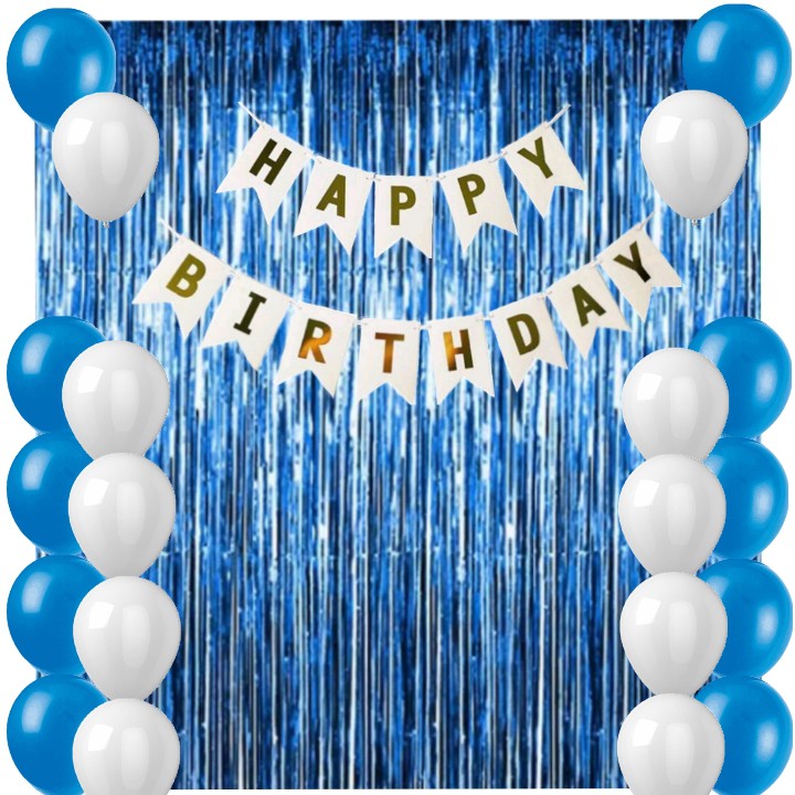 HBD SET - Happy Birthday Package Set #001 - Blue White Theme | Shopee ...
