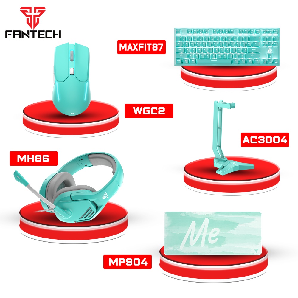 Fantech Mint Edition 5in1 MK856 Keyboard + WGC2 Mouse + MP904 Mousepad ...