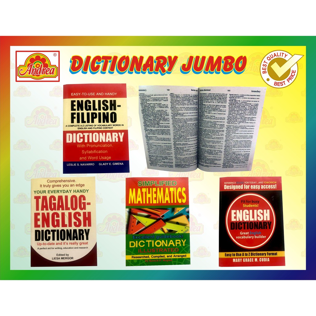 Dictionary Jumbo in different variant | ANDREA presyo ₱88