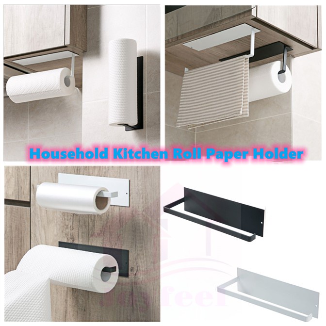 Iron Steel Kitchen Tissue Rack Paper Hanger Adhesive Paper Roll Holder ...