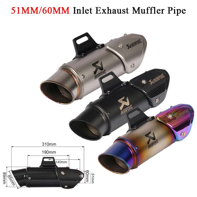 51/60mm Inlet Universal Motorcycle Canister Pipe With Heat-resistant ...
