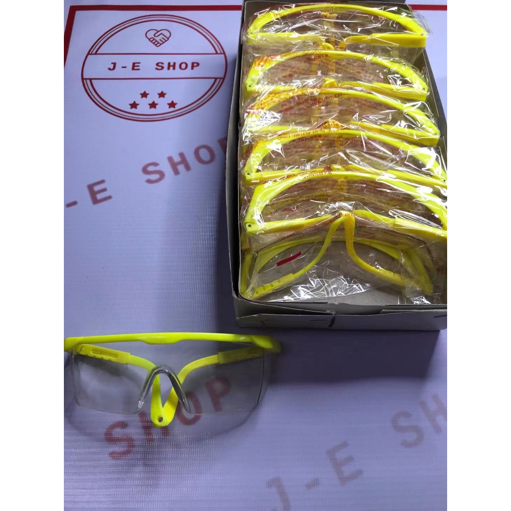 12pcs high quality safety goggles(per box)black,blue,yellow,orange ...