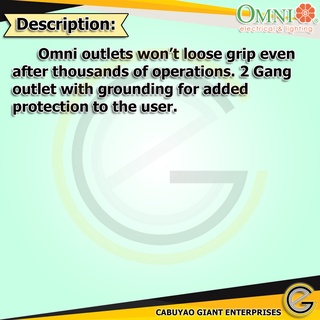Omni WSG-002 Surface Convenience Outlet with Ground 2-Gang 10A 250V ...