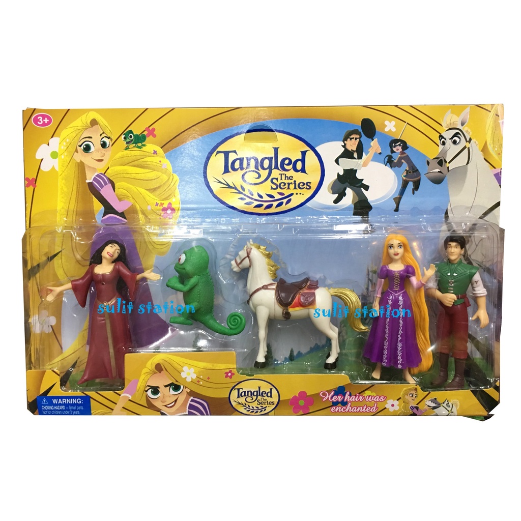 DISNEY PRINCESS TANGLED RAPUNZEL FLYNN RIDER MOTHER GOTHEL MAXIMUS PASCAL TOY FIGURES CAKE ...