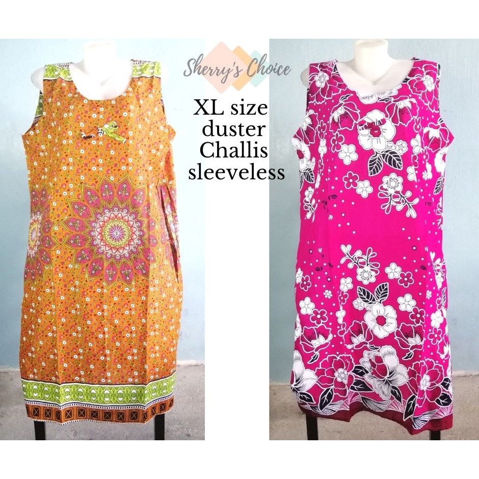 MORE PRINTS Duster sleeveless XL plus size Spun Rayon Challis damit ...