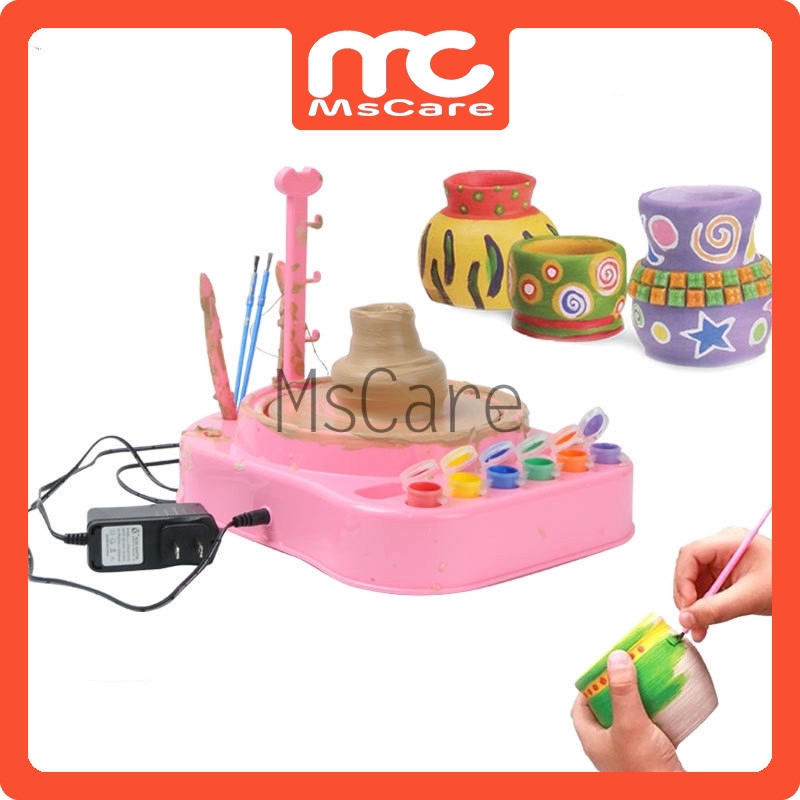 DIY Handmake Ceramic Pottery Machine Kids Arts Craft Parent-child ...