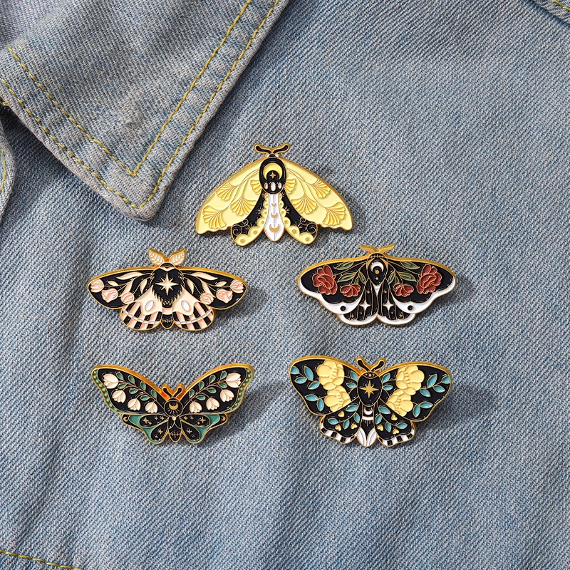 Butterfly Brooch Metallic Shiny Creative Jewelry Yellow Butterfly Moth ...