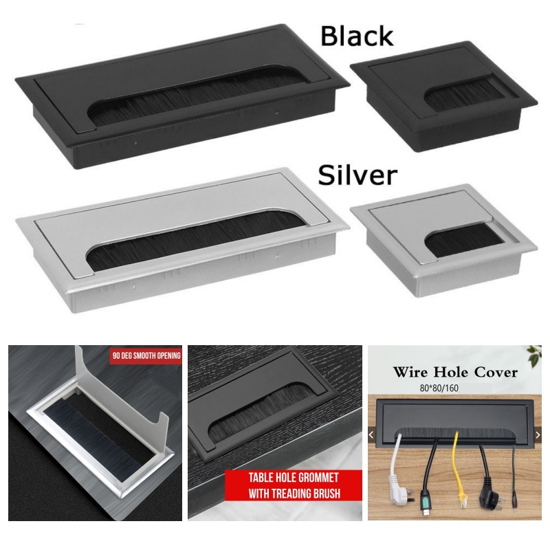 Rectangle Square Wire Box Computer Desktop Wire Hole Cover Cable Holder ...