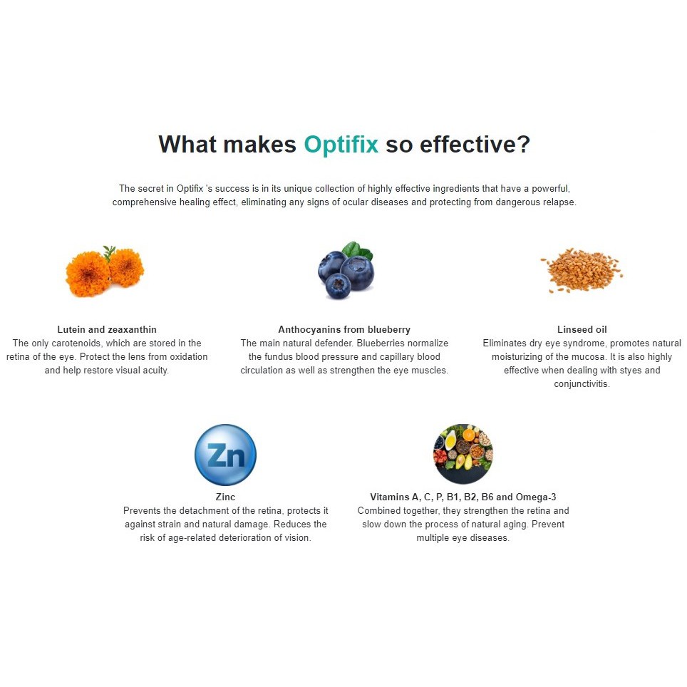 Optifix Regain your Sharp Vision 20 Capsules presyo ₱1,309