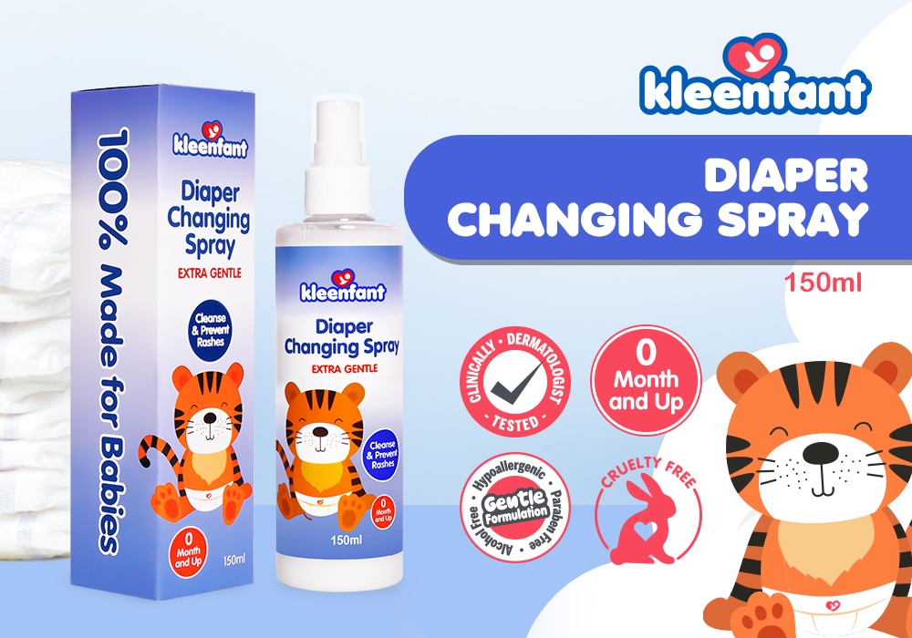 Kleenfant Diaper Changing Spray (150 ml) Set of 2 Tiny Bottle Extra ...