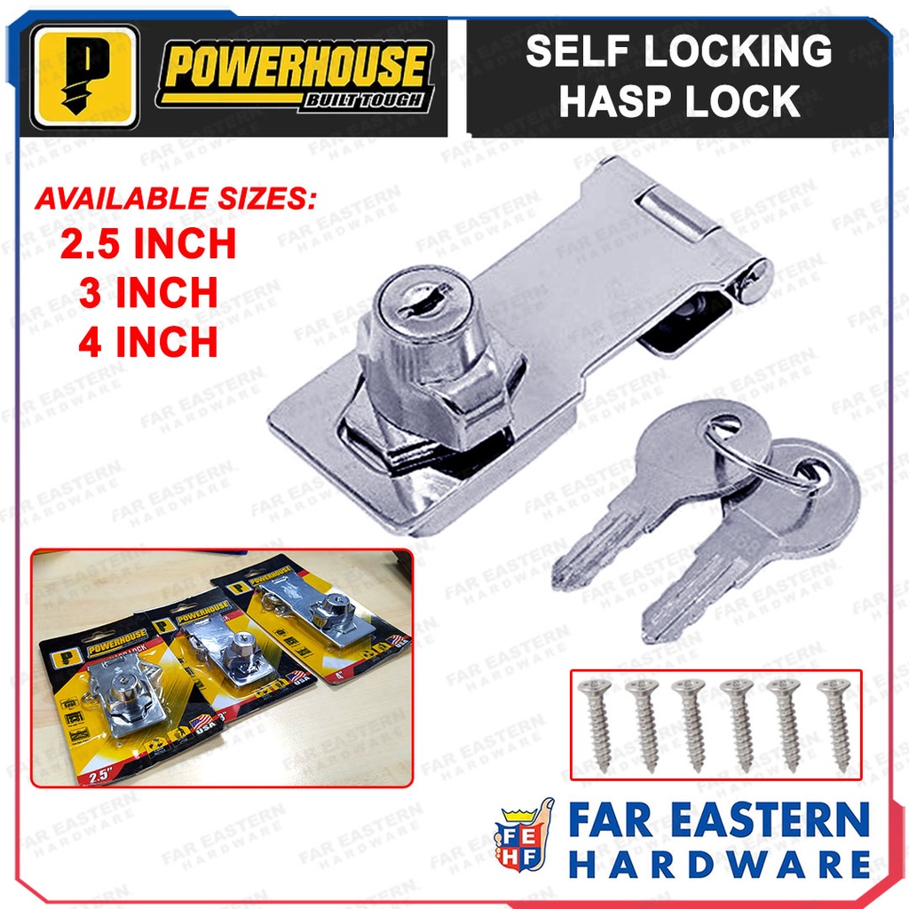 POWERHOUSE Self Locking Hasp Lock | Shopee Philippines