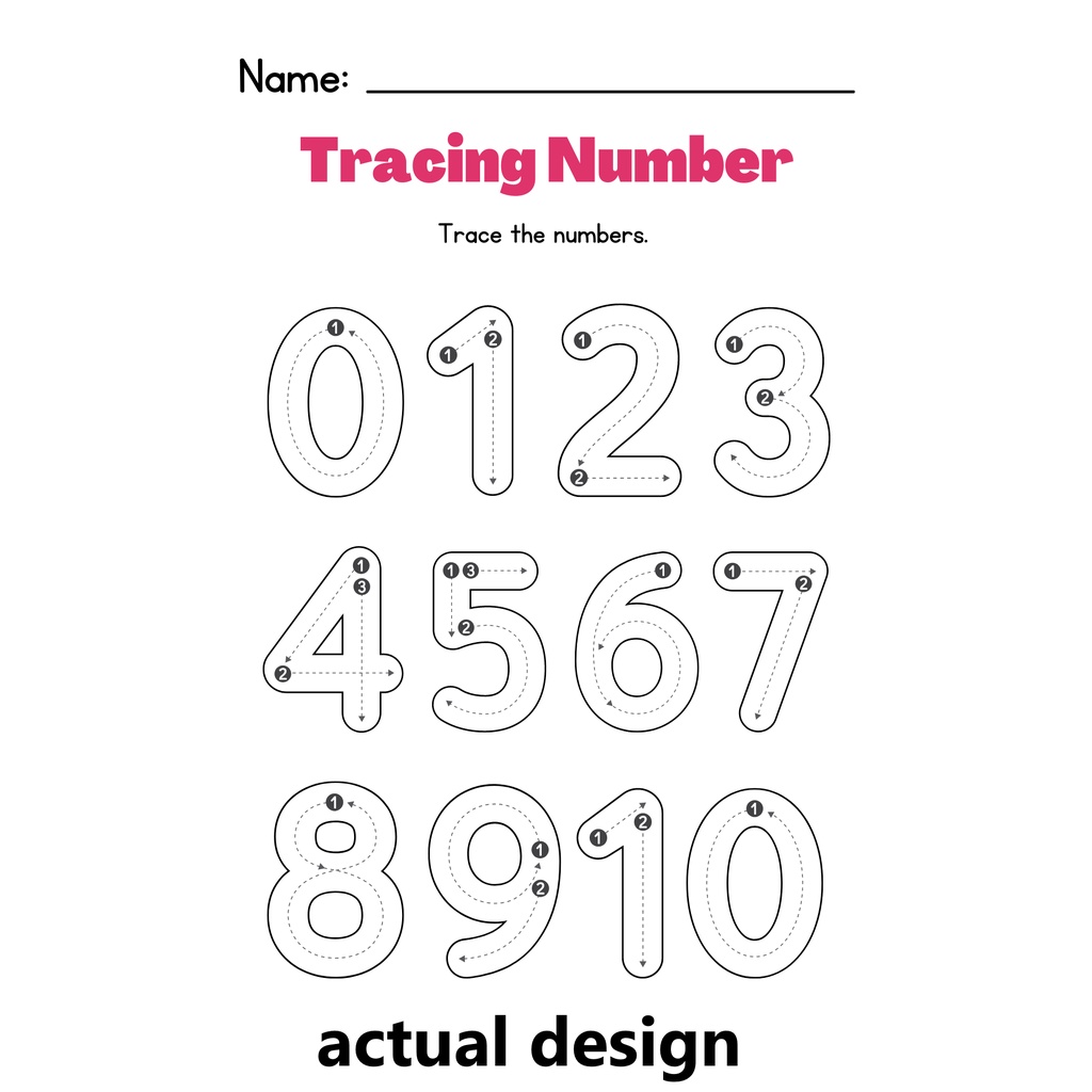 Educational learning materials for kids Laminated A4 Size Chart TRACING ...