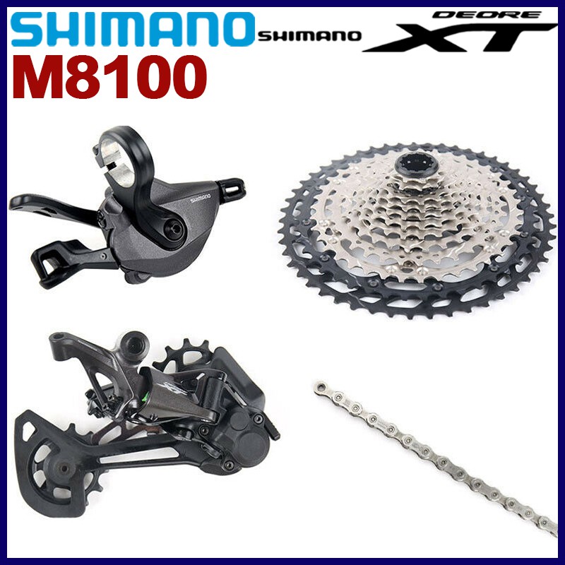 SHIMANO DEORE XT M8100 Groupset 1x12 Speed MTB M8100 Shifter Rear Derailleur Cassette Chain ...