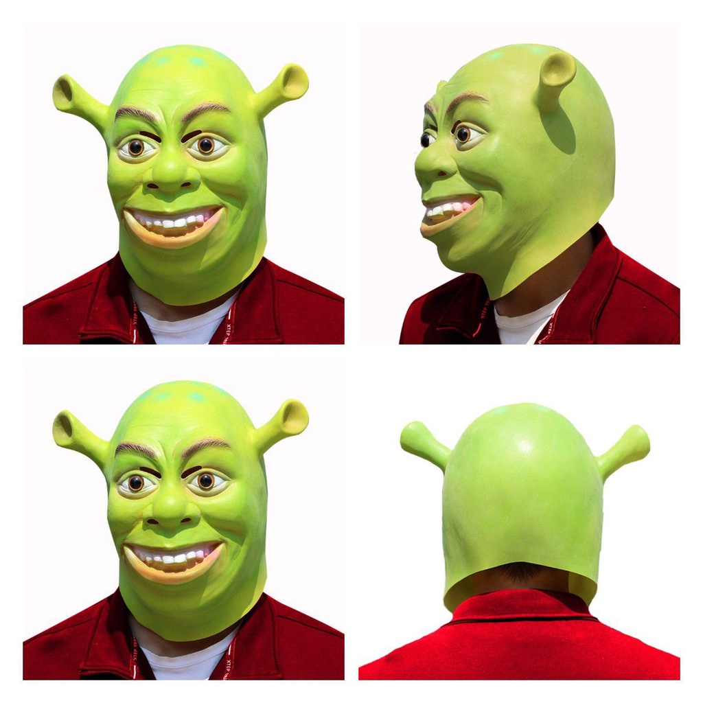 Green Shrek Latex Masks Glove Movie Cosplay Prop Adult Animal Party ...
