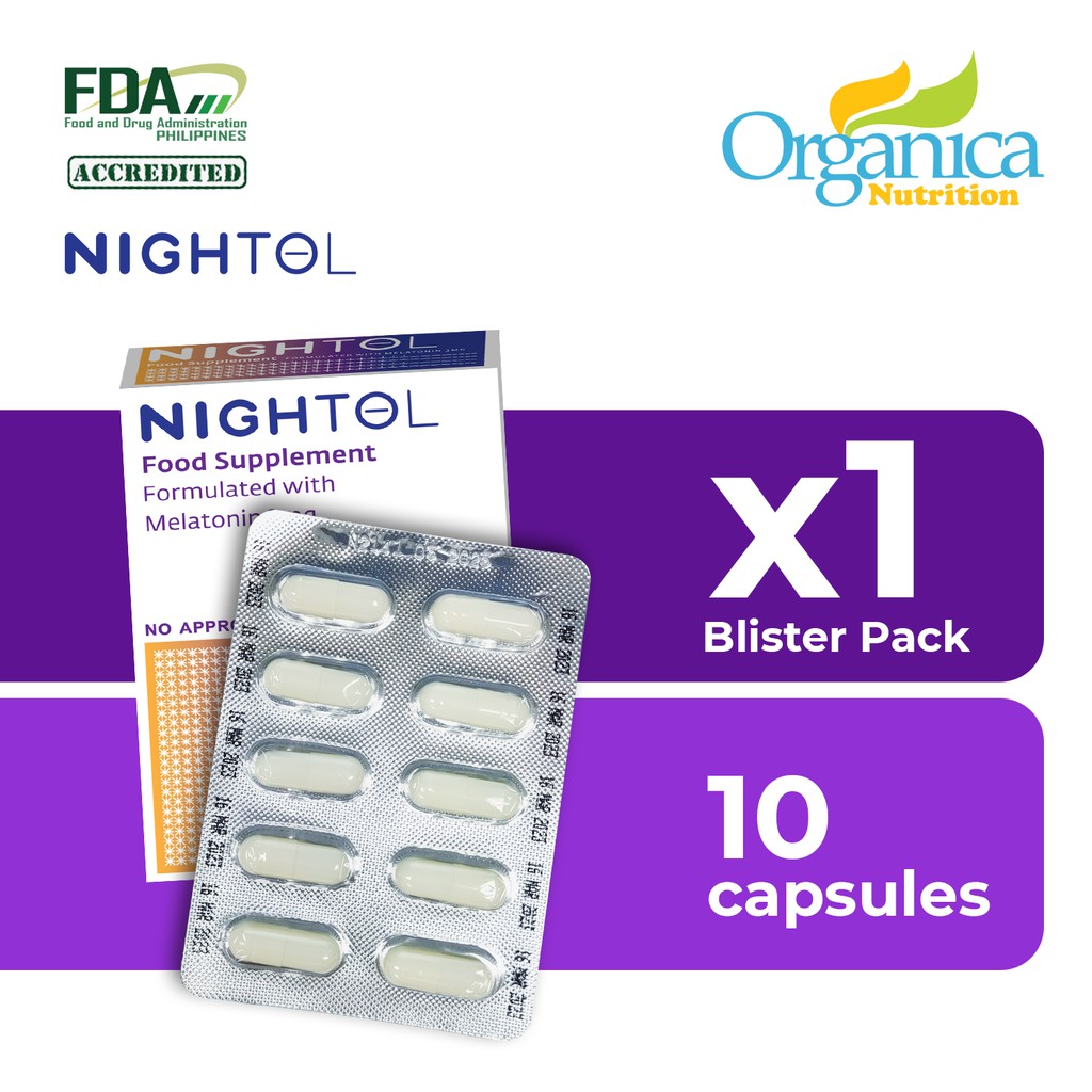 Nightol Pure 3mg Melatonin Supplement For Natural Sleep (10 Capsules ...