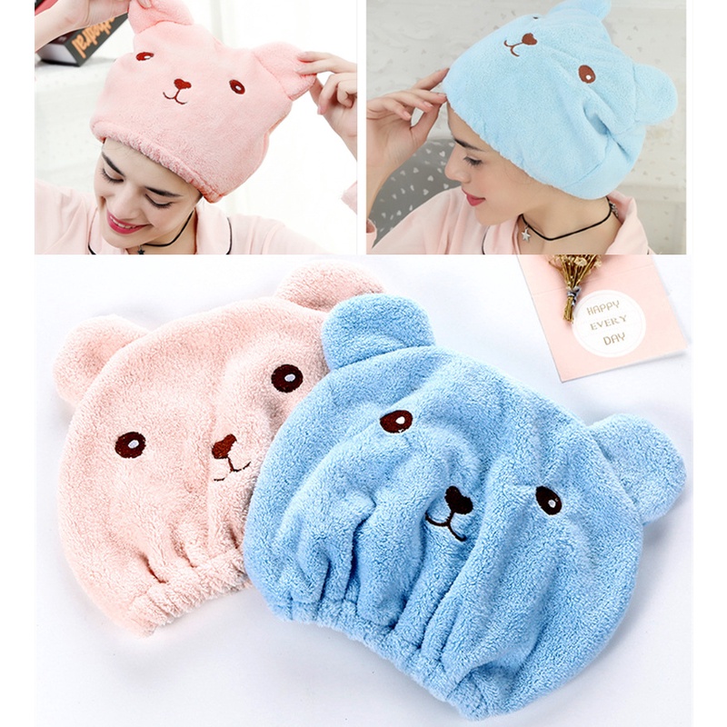 Hair Drying Cap Absorbent Quick-drying Shower Cap Cartoon Shampoo Pack ...