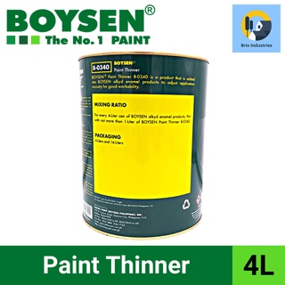 Boysen Paint Thinner 4 Liters (Gallon) B-0340 Brix Industries Manila | Shopee Philippines