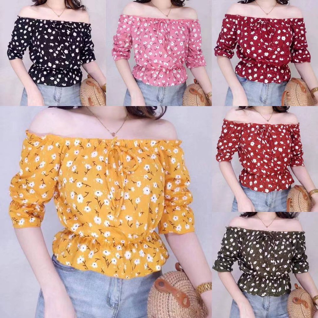 off shoulder blouse - Best Prices and Online Promos - Mar 2023 | Shopee ...