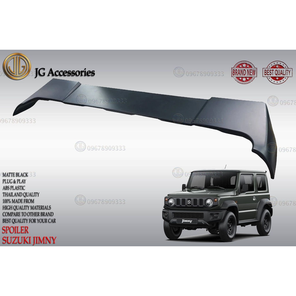 SUZUKI JIMNY 2019 2020 2021 REAR SPOILER WING MATTE BLACK THAILAND ABS ...
