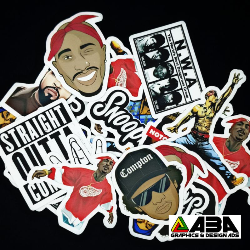 West Side Waterproof stickers (Tupac, Snoop Dogg, Ice Cube, Eazy E, NWA ...