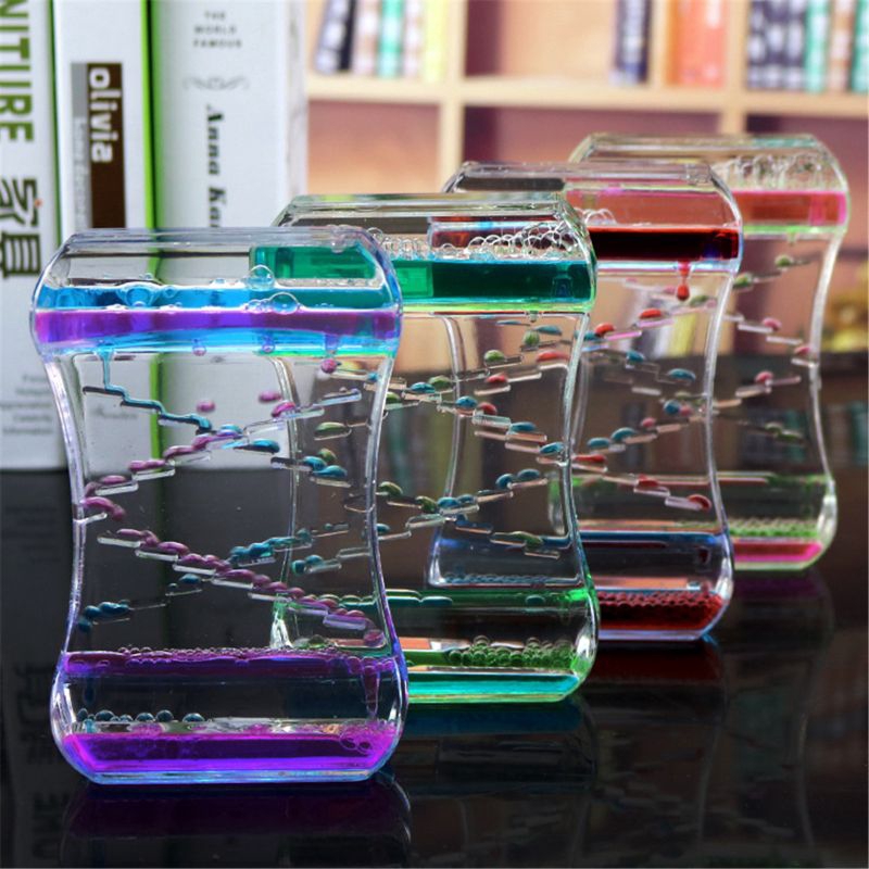 Anti stress Fidget Toy Two-color Oil Hourglass Ladder Liquid Water Drop ...