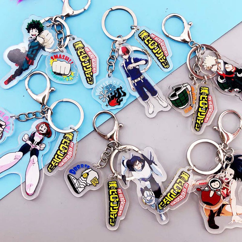 Anime My Hero Academia Keychain Cartoon Acrylic Key Chain All Might ...