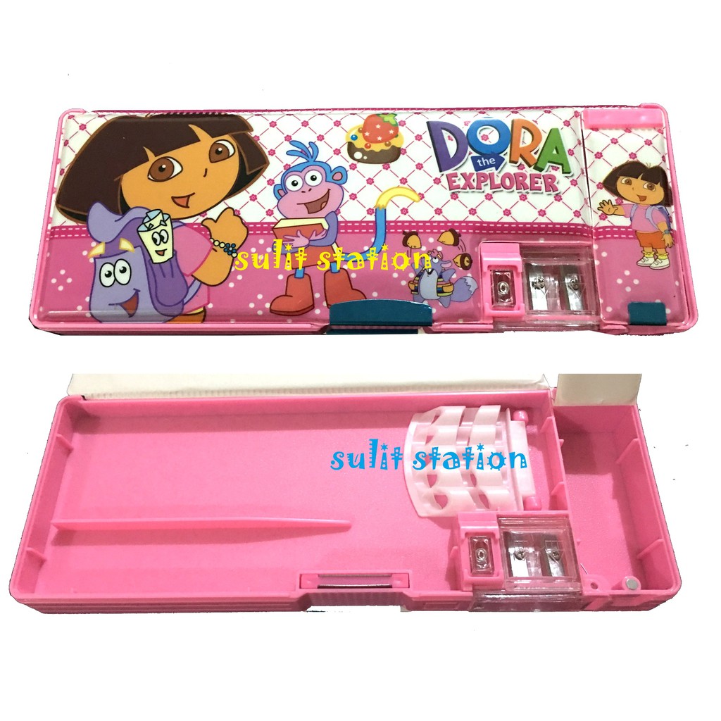 DORA THE EXPLORER DOUBLE SIDED OPENING MAGNETIC PENCIL CASE BOX ...